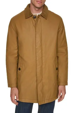 Cole Haan Coated Cotton Barn Coat - Khaki