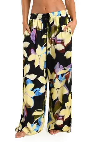 SUNSHINE 79 Afterglow Wide Leg Cover-up Pants - Black Multi