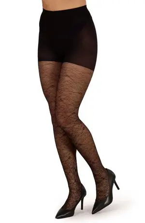 MEMOI Sketch Floral Sheer Tights