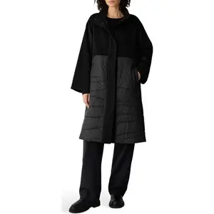 Eileen Fisher Stand Collar Coat - Black
