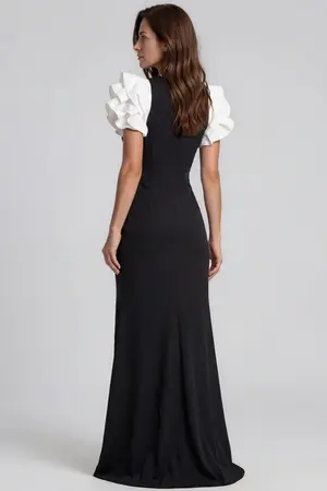 Rene Ruiz Collection 3d Floral Sleeve Fit And Flare Gown