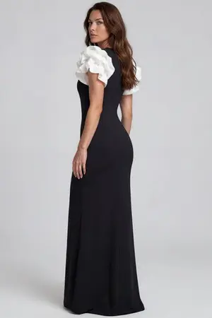 Rene Ruiz Collection 3d Floral Sleeve Fit And Flare Gown