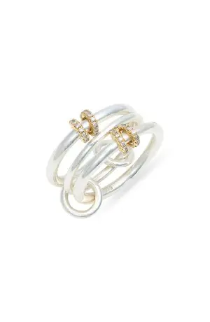 SPINELLI KILCOLLIN Jovie Sterling 18k Gold & Diamond Linked Ring - Silver