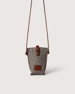 GRAF LANTZ Hana Merino Wool Phone Crossbody Ash Brown/sienna