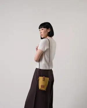 GRAF LANTZ Hana Merino Wool Phone Crossbody - Brine/sienna