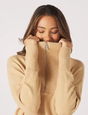 GLYDER Elevated 1/4 Zip - Tan