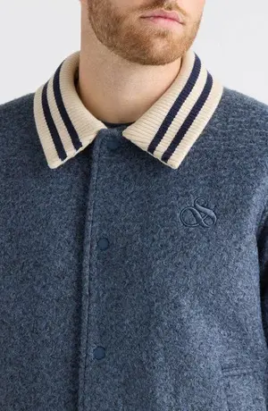 Scotch & Soda Cambie Boucl9 Varsity Jacket - Cloudburst