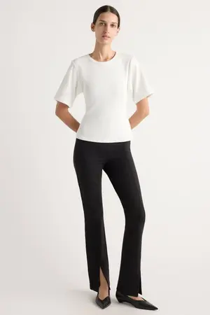 Modern Citizen Cass Front-split Ponte Stretch Pant - Black