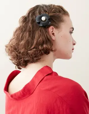 Alexandre De Paris Camelia Mythique Acetate And Pearl Hair Barrette