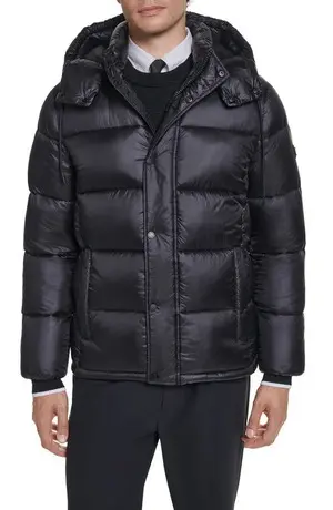 Karl Lagerfeld Paris Down Hooded Puffer Jacket