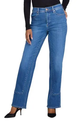 NYDJ Petite Brooke Loose Straight Leg High Waist Jeans - Agave