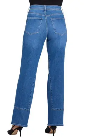 NYDJ Petite Brooke Loose Straight Leg High Waist Jeans - Agave