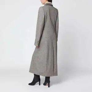 Dries Van Noten Single-breasted Coat With Micro Pattern