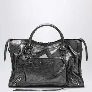 Balenciaga Le City Medium Steel Leather Bag - Grey