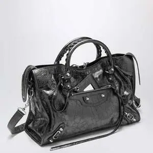 Balenciaga Le City Medium Steel Leather Bag - Grey
