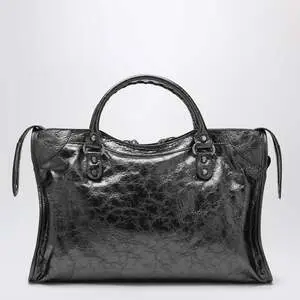 Balenciaga Le City Medium Steel Leather Bag - Grey