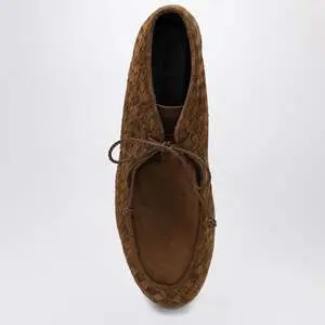 Bottega Veneta Intreccio Suede Lace-up Shoes