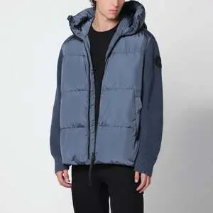 Canada Goose Grey- Down Jacket With Wool Sleeves