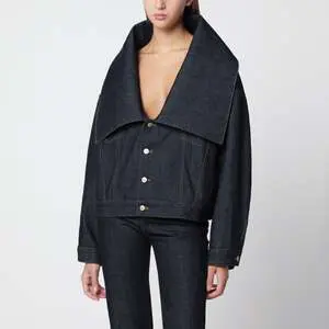 Balenciaga Indigo Denim Jacket With Wide Neckline