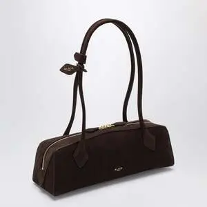 Alaïa Le Teckel Medium-sized Bag In Dark Nubuck Leather - Brown