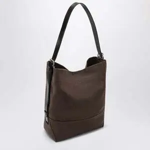 LEMAIRE Belted Tote Bag In Dark Cotton Canvas