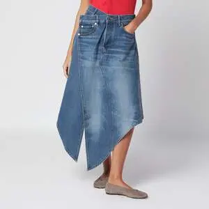 JW Anderson Asymmetric Skirt In Washed Denim