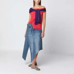 JW Anderson Asymmetric Skirt In Washed Denim