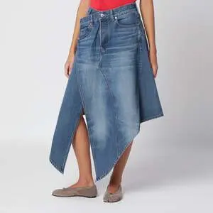 JW Anderson Asymmetric Skirt In Washed Denim