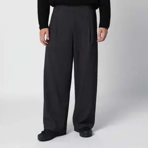 HIKING PATROL Dark Pleated Trousers In Viscose Blend