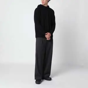 HIKING PATROL Dark Pleated Trousers In Viscose Blend