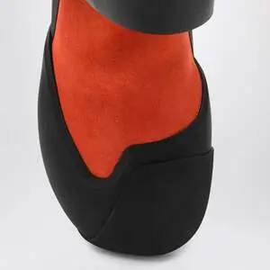 Loewe Saffron Yellow/black Dive Slingback Pumps In Suede