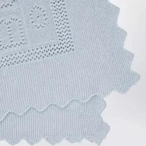 Bonpoint Blue And Grey Shawl In Cotton And Wool