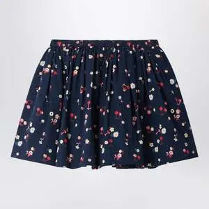 Bonpoint Suzon Skirt In Printed Organic Cotton - Blue