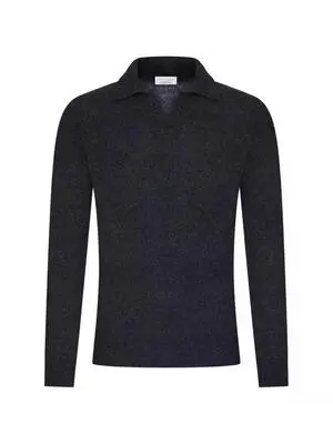 ROBERTO COLLINA Polo-collar Wool Sweater - Black