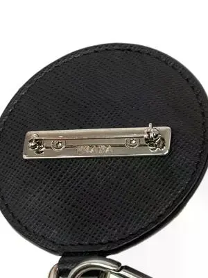 Prada 2000-2013 Saffiano And Brass Robot Chain Brooch Costume Brooch