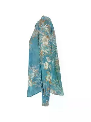 FORTE_FORTE Floral-print Silk-blend Shirt