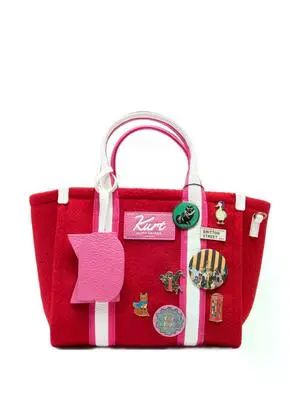 Kurt Geiger Patch-detail Striped Tote Bag - Red