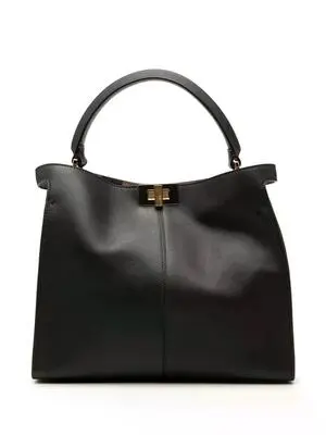 Fendi 2010-2026 Medium Calfskin Peekaboo X Lite Satchel - Black