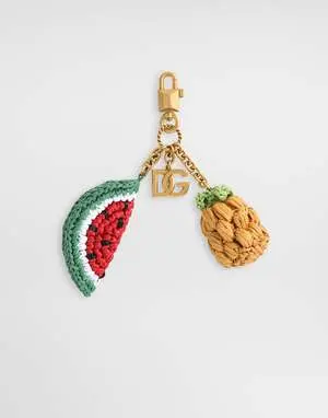 Dolce & Gabbana Raffia Charms Keyring - Multicolor