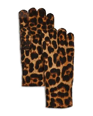 AMICALE CASHMERE Cashmere Animal Print Tech Gloves Exclusive