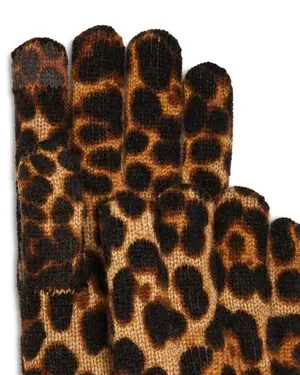 AMICALE CASHMERE Cashmere Animal Print Tech Gloves Exclusive