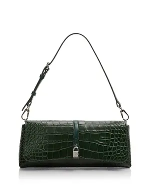 Stella McCartney Ryder Croc Embossed Pouchette - Forest