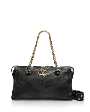 Valentino Garavani Vlogo Chevron Quilted Leather Shoulder Bag