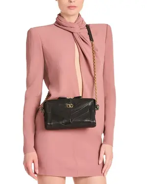 Valentino Garavani Panthea Small Leather Chevron Shoulder Bag