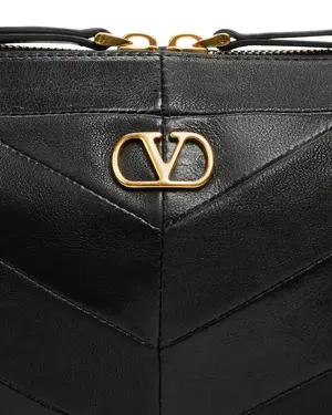 Valentino Garavani Panthea Small Leather Chevron Shoulder Bag