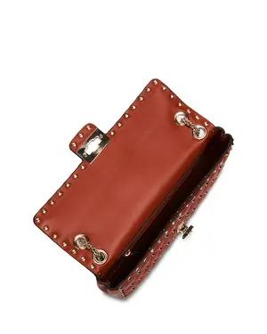 Valentino Garavani Rockstud Small Quilted Leather Shoulder Bag - Red