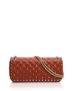 Valentino Garavani Rockstud Small Quilted Leather Shoulder Bag - Red