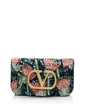 Valentino Garavani Loco Embellished Satin Shoulder Bag - Multi