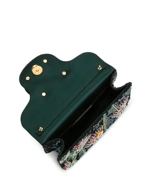Valentino Garavani Loco Embellished Satin Shoulder Bag