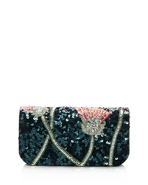 Valentino Garavani Loco Embellished Satin Shoulder Bag